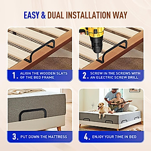 Mattress Retainer Bar for Adjustable Beds,Keep Mattress Topper From Sliding,Mattress Slide Stopper,Anti Slip Mattress Gripper,Metal Mattress Stabilizers Keep Bed From Sliding for Foot of Beds-2 Pcs