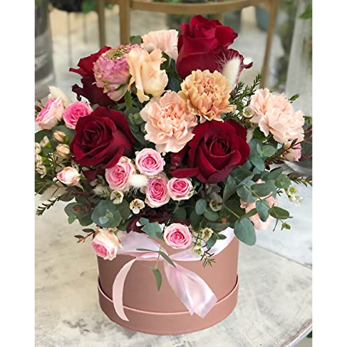 Aberido Pink Gift Boxes with Lids Set of 4 Luxury Nesting Gift Boxes with Window Round Gift Box for Women or Men Perfect for Creating Exquisite DIY Gifts