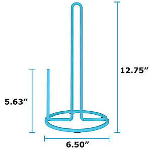 Blue Donuts Square Cast Iron Paper Towel Holder Countertop - Easy One-Handed Tear Paper Towel Holder, Modern Paper Towel Holder, Turquoise Paper Towel Dispenser Countertop