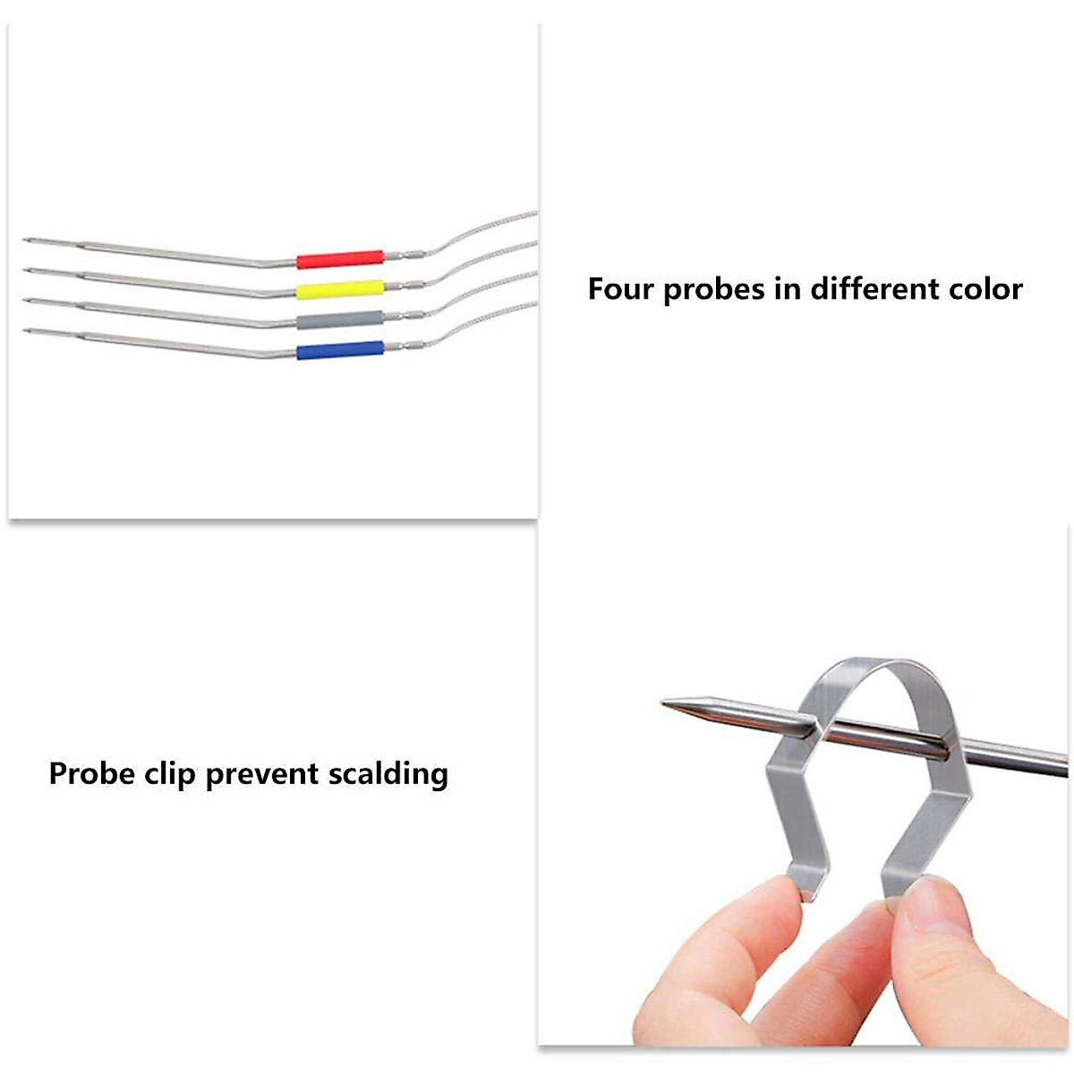 TS-TP40 Food Thermometer Kitchen Cooking BBQ Electronic Digital Display Temperature Meter 100m Wireless ransmission, -20℃~300℃(TS-TP40-B (Non Waterproof Probe)