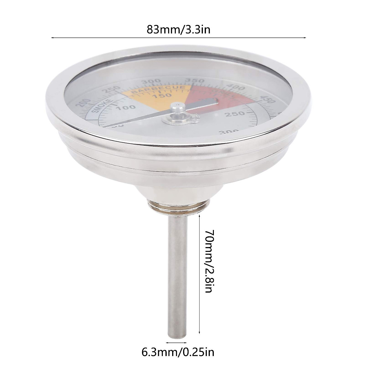 Candy/Deep Fry Thermometer, Cooking Pointer Thermometer Kitchen Thermometer 0‑300℃ 1/2in NPT Stainless Steel for