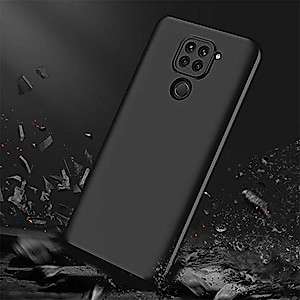 LEMAXELERS Redmi Note 9 Case Ultra Thin 3 in 1 360 Degree Full Body Case Premium Slim Shockproof Hard PC Plastic Anti-Scratch Bumper Cover for Xiaomi Redmi Note 9 / Redmi 10X 4G 3 in 1 Black AR