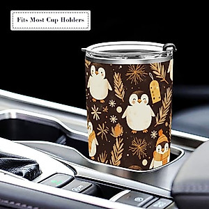sanluoli Penguin Rose Gold Stainless Steel travel coffee cups Leak-proof Lid and Straw mugs for coffee for Home, Office or Car reusable coffee tumbler 20 OZ