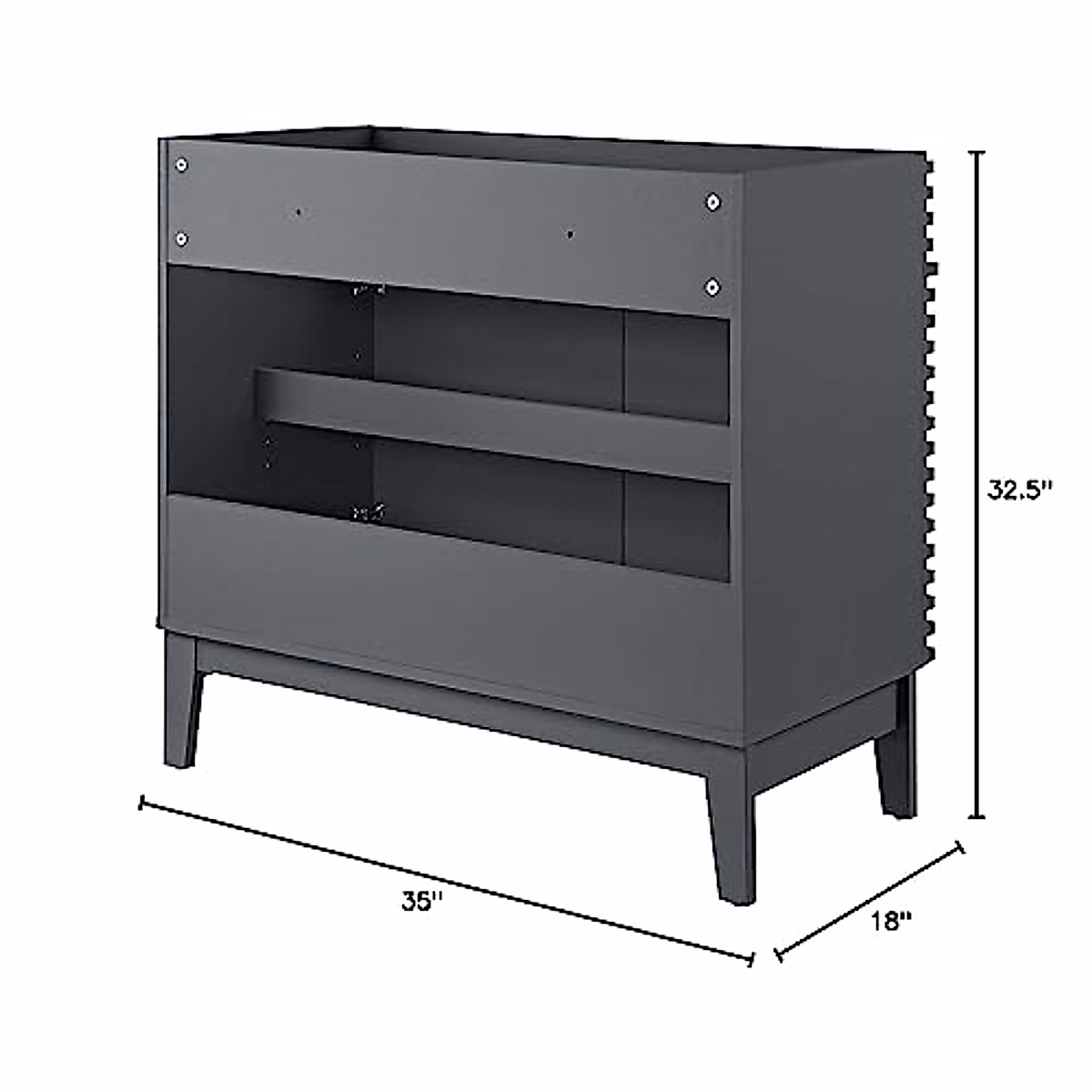 Modway Render 36" Bathroom Vanity Cabinet in Gray - Sink Basin Not Included