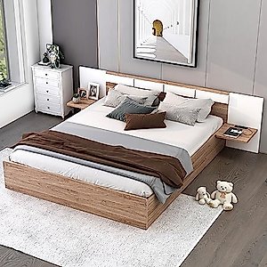 Lifeand Full Size Low Loft Bed with Ladder and Slide,White