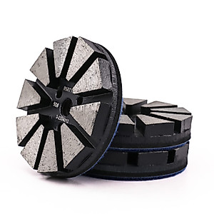 BSRTTOOL 3Pcs 3inch Metal Diamond Floor Polishing Pads - Dry or Wet Sanding Tile Stone Marble Concrete Granite Ceramics Glass (50Grit)