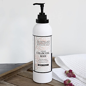 Archipelago Botanicals Charcoal Rose Lotion, Hydrating Lotion for Soft and Healthy Skin, Scented Body Lotion Free from Parabens, Phthalates and GMOs (18 oz)
