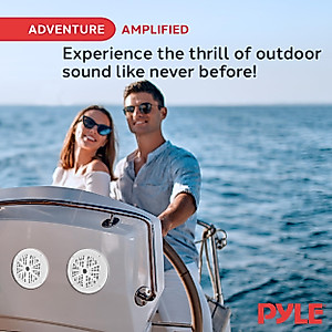 Pyle 5.25 Inch Dual Marine Speakers - 2 Way Waterproof and Weather Resistant Outdoor Audio Stereo Sound System with 100 Watt Power, Polypropylene Cone and Cloth Surround - 1 Pair - PLMR51W (White)