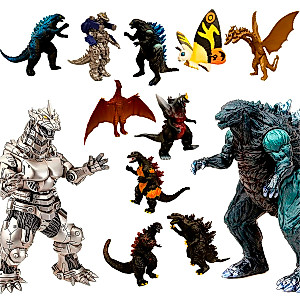 JAYKENIXO 2pcs Dragons and 10pcs Mini Action Figures Toys Set