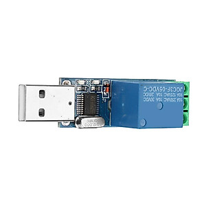 Liyeehao MCU PC USB Control Relay Board, High-Performance Microcontroller Chips, Manual Operation, USB Control Relay Module, Silver Contact, Mount, 1A, 3 Terminals, 1 Second Jog