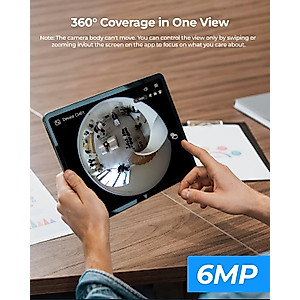 REOLINK PoE IP Fisheye Camera with 360° View, 6MP Indoor Camera for Home/Office Security, Smart Human Detection, Two Way Talk, Ceiling/Wall/Desk Mount, Multiple Display Views, FE-P (White)