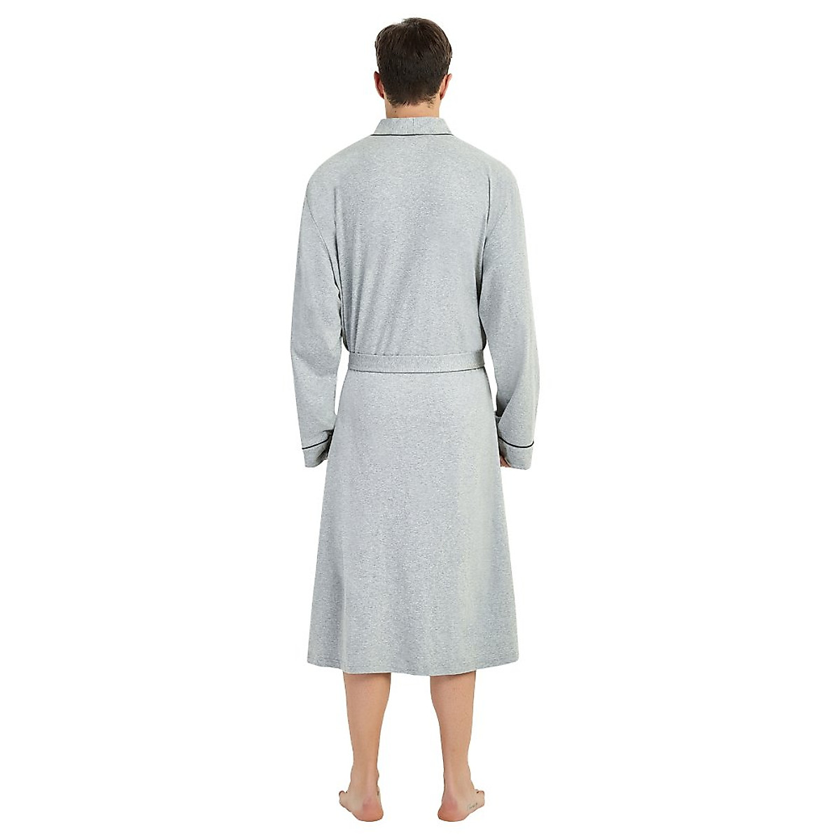 U2SKIIN Mens Cotton Robe Lightweight Knit Bathrobe(Grey, 2XP/3XP)