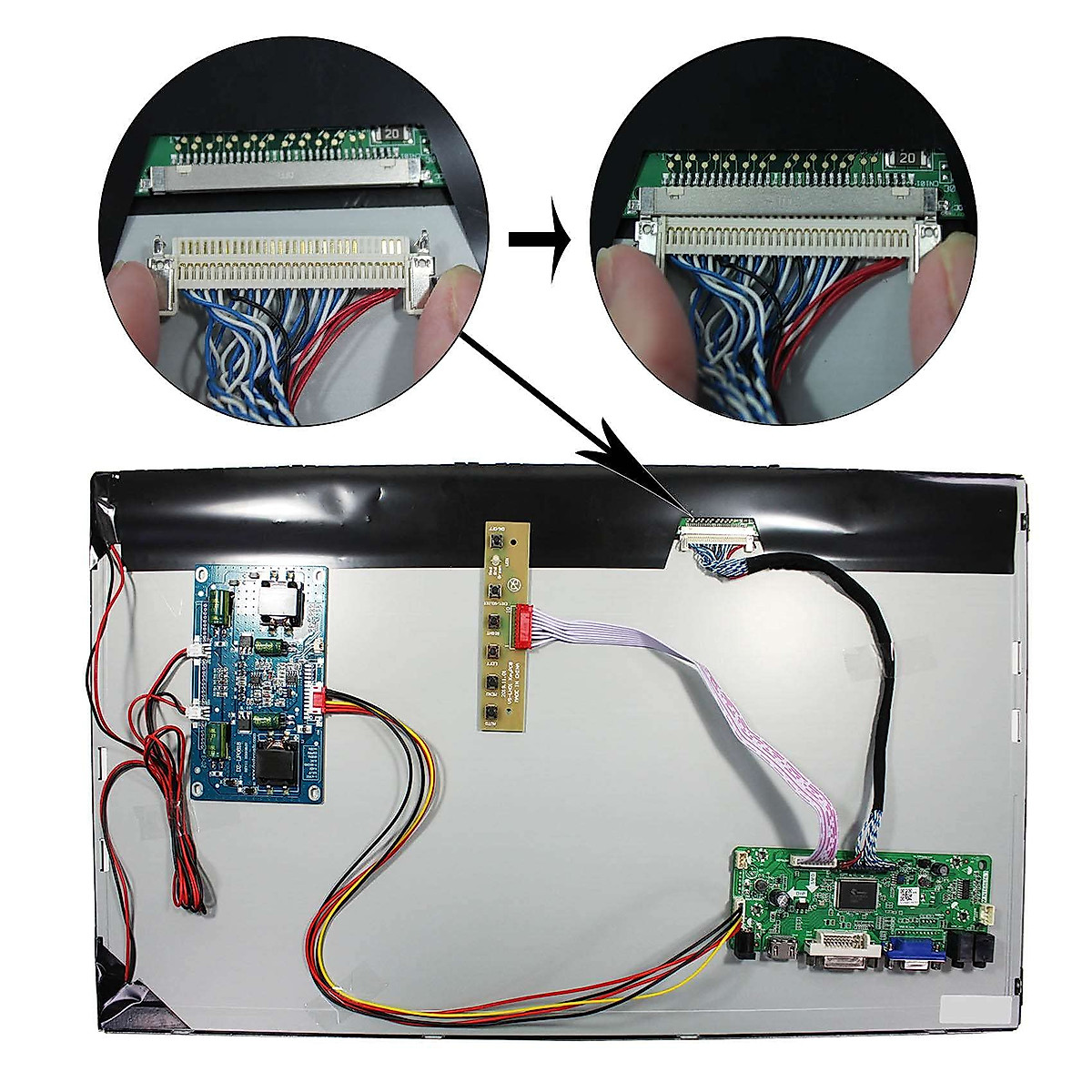 VSDISPLAY 21.5" 21.5 Inch 1920x1080 LCD Screen M215HJJ-P02-2000 with HD-MI VGA DVI Audio LCD Controller Board M.NT68676