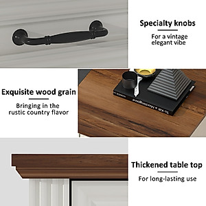 AHB 58" Executive Desk, Home Office Desk with Drawers and Cabinet, Wooden Workstation with Storage, Farmhouse Desk for Writing, Studying, Working