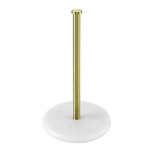 KES Gold Paper Towel Holder Kitchen Standing Paper Towel Roll Holders with Marble Base for Standard or Jumbo-Sized Rolls Brushed Brass, KPH100-BZ