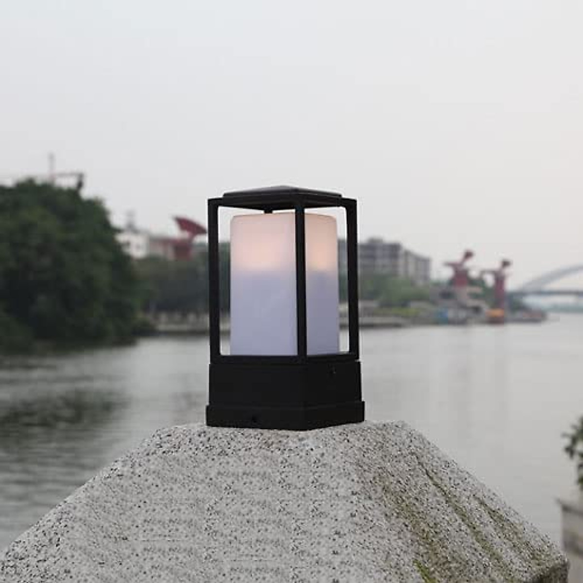 speesy Personality Path Square Stigma Column Post Light Fixture,Aluminum Modern Lawn Pillar Lamp,Outdoor Waterproof Stigma Lamp,Villa Riverside Garden Column Lamp