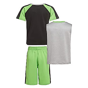 Minecraft Boys Creepers 3 Piece T-Shirt Tank Top Short Set (Black, 5-6)