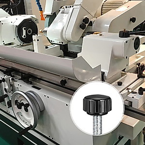 uxcell M6 x 15mm Metric Male Thread Knurled Clamping Knobs Grip Thumb Screw on Type Plastic Threaded Hand Bolt Knobs Black 20 Pcs