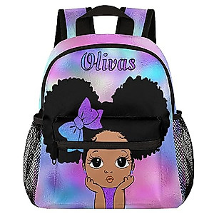 RIRIX Personalized Toddler Kids Backpack, Custom Mini Backpacks for Preschool, Schoolbag for Girls Glitter Princess Pink