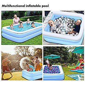 Inflatable Pool, Kiddie Pool 61X42.5X18.1 Inches Blow up Pool Suitable for Kids Toddlers Adults in Outdoor Garden Backyard Summer Water Party (2 People)