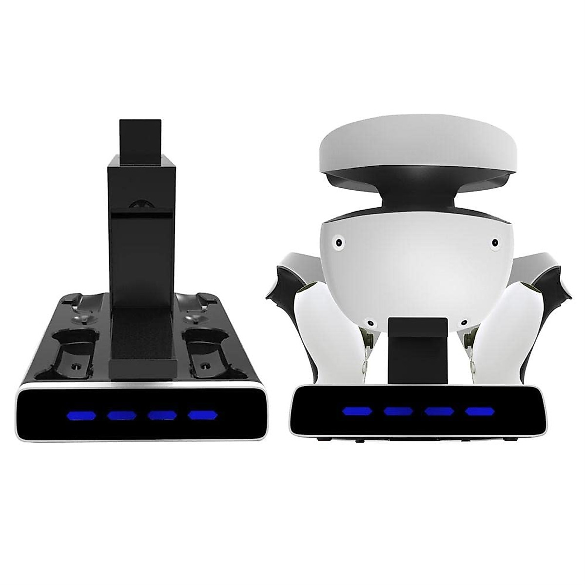 Charging Station Dock with Display Light Helmet Storage Rack for PS VR2 / PS5 Controller Accessories