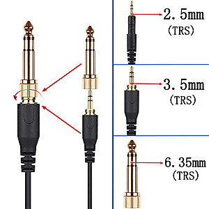 FAAEAL ATH-M50x Replacement Audio Cable,Coiled AUX Cord Compatible with Audio-Technica ATH-M40x M60x M70x Wired Headphones with 6.35mm (1/4") Adapter,14ft