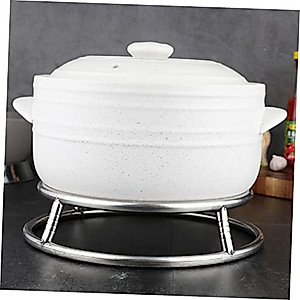 Uonlytech Pot Rack Steel Wire Sauté Pans Stainless Steel Wok Gas Cooker Wok Stand Insulated Pot Mats Cookware Ring Cooktop Grates Stainless Steel Pot Stand Heat-proof Wok Stand Gas Stoves