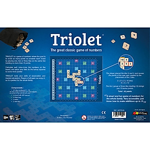 Triolet | Great for Family Game Night | Fun Math Game for Kids | Ages 8+ | 2 to 4 Players | 30 Minutes