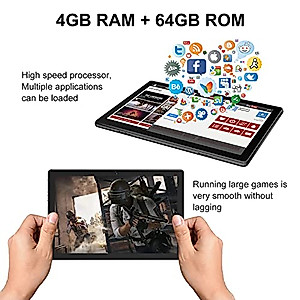 Xgody Android 11.0 Tablet 10 Inch pc 4GB RAM 64GB ROM 256GB Expand 6000 mAh Battery, Quad-Core Processor Tablet, HD IPS Screen, 2.0MP Front+8.0MP Rear Camera, Bluetooth, Wi-Fi, Google GMS Tablet