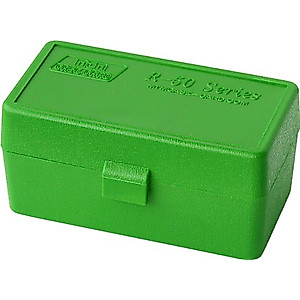 MTM 50 Round Flip-Top Rifle Ammo Box 22 Hornet, .30 Carbine, .218 BEE (Green)