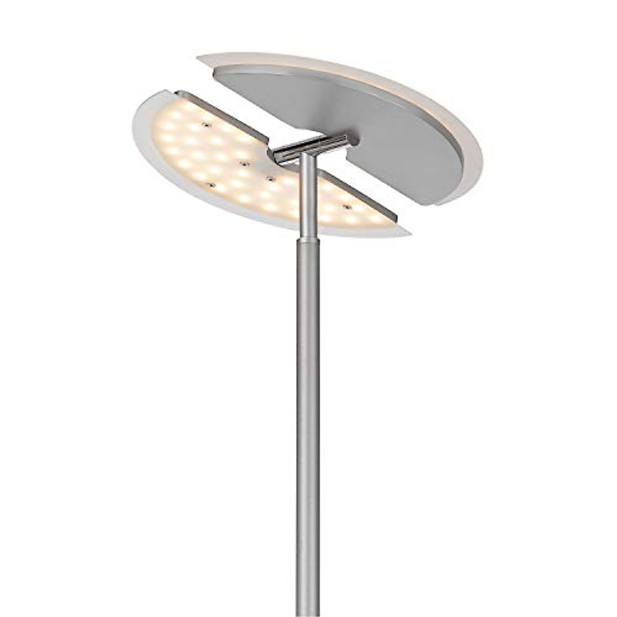 Worldwide Lighting Mantis led multi-directional floor lamp touch dimmable stand torchiere light silver finish Wobble free base safe for kids and pets Living Room Bedroom Kids Room Standing Light