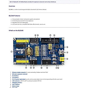 Waveshare BLE4.0 NRF51822 Module 2.4G Wireless Communication Module Mother Board Expansion Development Board Kit