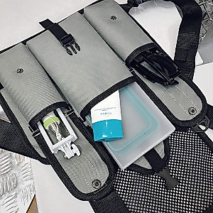 mosstyus Chest Front Bag Reflective Vest Radio Harness Adjustable Chest Rig Bag Pocket Pack Holster for Two Way Radio