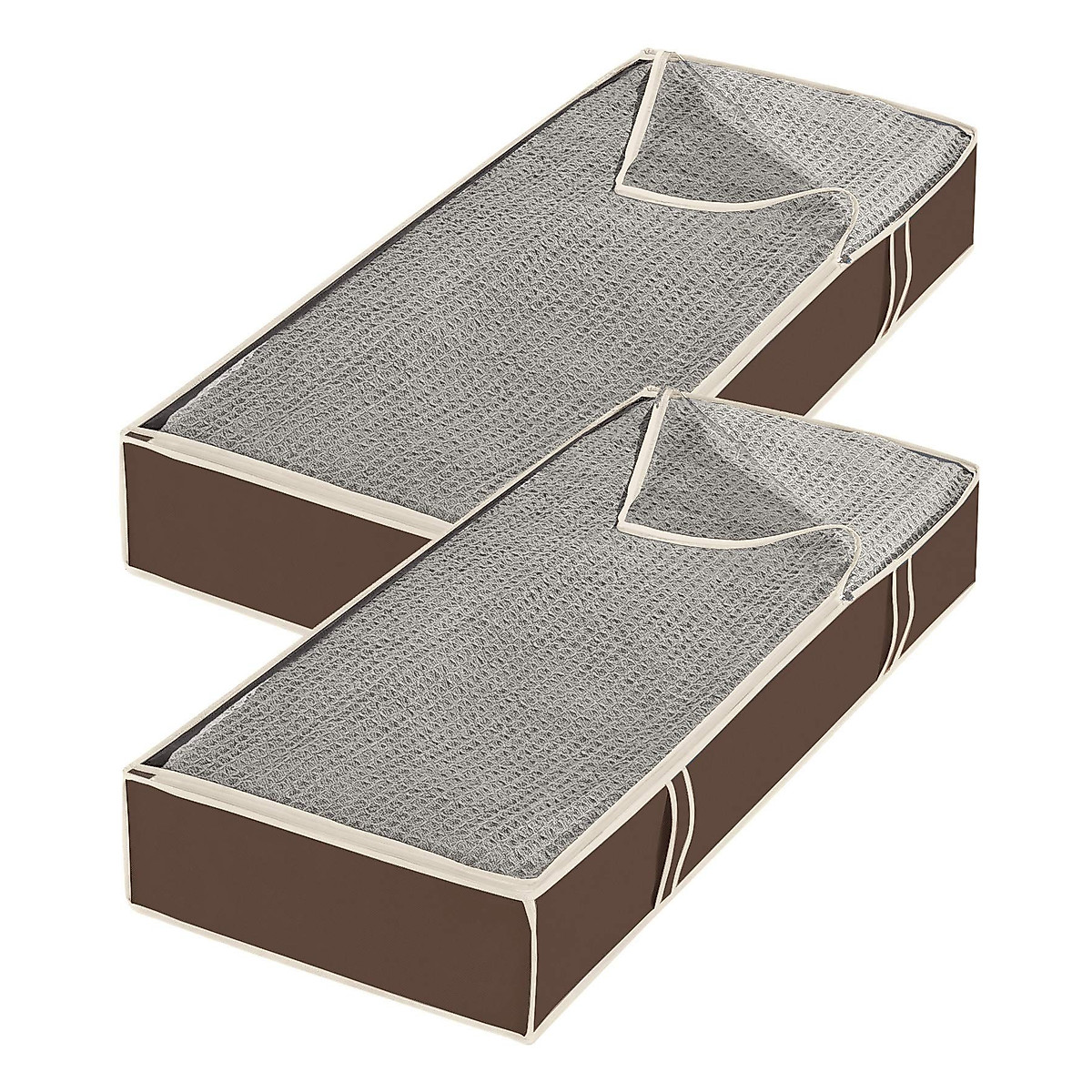 Whitmor Zippered Underbed Bags Java Set of 2 Pieces