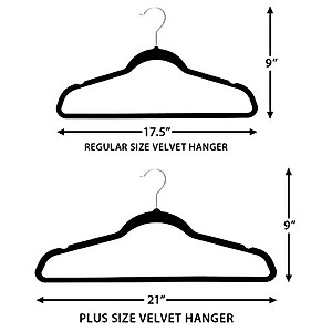Home Expressions 21" Extra Wide, Plus Size, 20 Pack Premium Velvet Hangers 21"x9" … (Ivory)