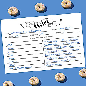 Poiet Sweet Home Cooking Recipe Cards, 4x6 Double Sided, Set of 50, 300gsm Thickness