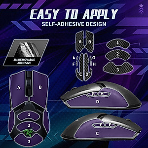 TALONGAMES Mouse Anti Slip Grip Tape Compatible with Razer Viper/Viper Ultimate Gaming Mouse, Palm Sweat Absorption, Thin 0.5mm,Cut to Fit, Easy to Apply, Mouse Skin
