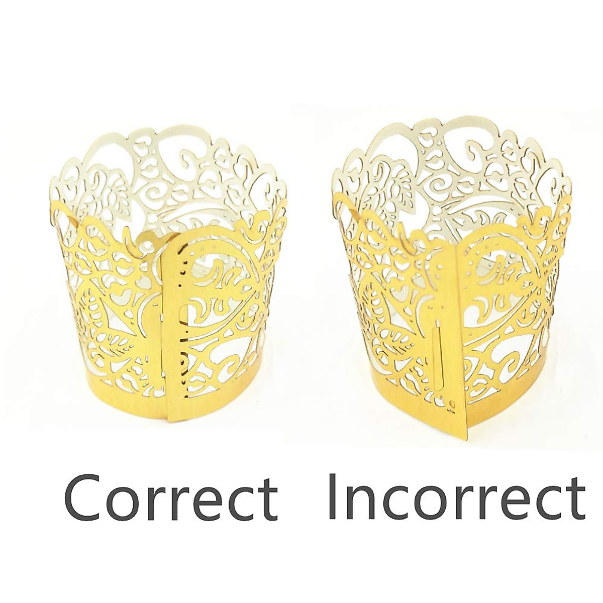 Candle Wraps, 50 PCS Flameless Tea Light Decorative Wraps Candles Holders for Festival Birthday Wedding Party (Gold)