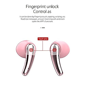 Aresrora Wireless Earbuds,TWS Bluetooth 5.1 in-Ear Headphones,TWS Wireless Earbuds with Type-c Charging Interface, Touch Control Earphones and Hi-Fi Stereo Sound Headset for iPhone and Android (Pink)