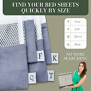 The Neva Shop Sheet Sack, Bed Sheet Organization and Storage, Linen Closet Organization, Home Organization, Sheet Storage, Bed Sheet Bag, 2 Pack (QueenXL)