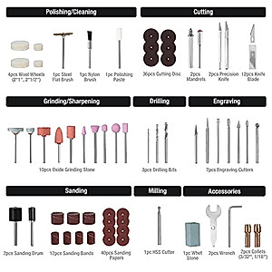 WORKPRO Rotary Tool Kit, 6 Variable Speed, Engraver, Sander, and Polisher with 141Pcs Accessories - Perfect for Grinding, Cutting, Wood Carving, Sanding, and Engraving