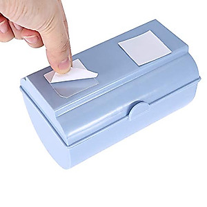 Trash Bag Roll Box Back Adhesive Wall Mount Trash Garbage Plastic Bag Storage Box Organizer Rack Wall Mounted Plastic Bag Holder Trash Bag Dispenser Roll Holder(Blue)