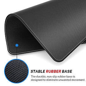 MROCO Mouse Pad [30% Larger] with Non-Slip Rubber Base, Premium-Textured & Waterproof Computer Mousepad with Stitched Edges, Mouse Pads for Computers, Laptop, Gaming, Office & Home, 8.5 x 11 in, Black