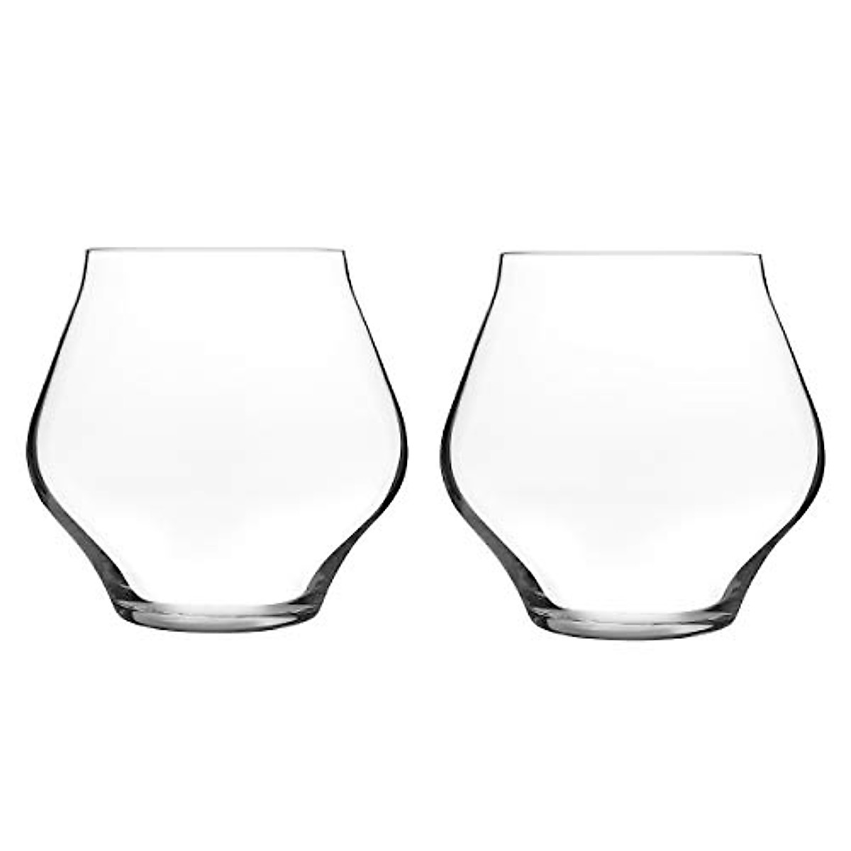Luigi Bormioli Supremo 15.25 oz Pinot Noir Stemless Wine Glasses (Set of 2), Clear, 11281/02