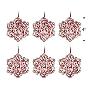 Hallmark Snowflakes Felt Christmas Ornaments, Set of 6, Multi Color, (0001HGO2911)