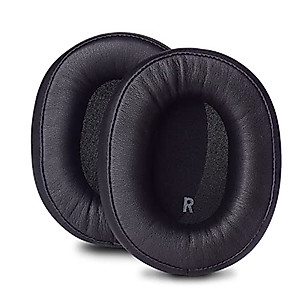 Replacement Ear Pads Cushions, Earpads Compatible with Audio-Technica ATH-SR9 ATH-DSR9BT ATH-DSR7BT Headphones Earpads with Soft Protein Leather (Black)