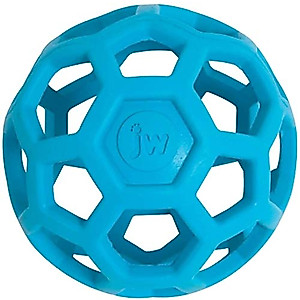 JW Pet Hol-ee Roller Dog Toy Puzzle Ball, Natural Rubber, Small (3 Inch Diameter), Colors May Vary