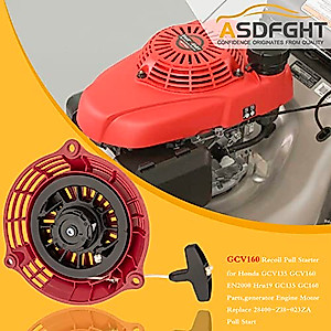 GCV160 Pull Start Recoil Starter Fit for Honda GCV135 GCV160 EN2000 Hru19 GC135 GC160 Parts Generator Engine Motor Replace 28400-Zl8-023ZA GCV160 Recoil Pull Starter