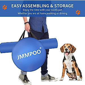 JMMPOO Dog Agility Training Equipment, 60-Piece Dog Obstacle Course Training Starter Kit Pet Outdoor Game with Tunnel, Agility Hurdle, Weave Poles, Jump Ring, Pause Box, Toy Balls and Storage Bag