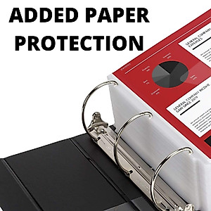 6 Inch 3 Ring Binder with Locking Angle D Rings, Professional Heavy Duty Large Storage Binder with Pockets, Fits 8.5 x 11 Inch Sheets, Non-Stick Clear View Cover, Customizable, Black